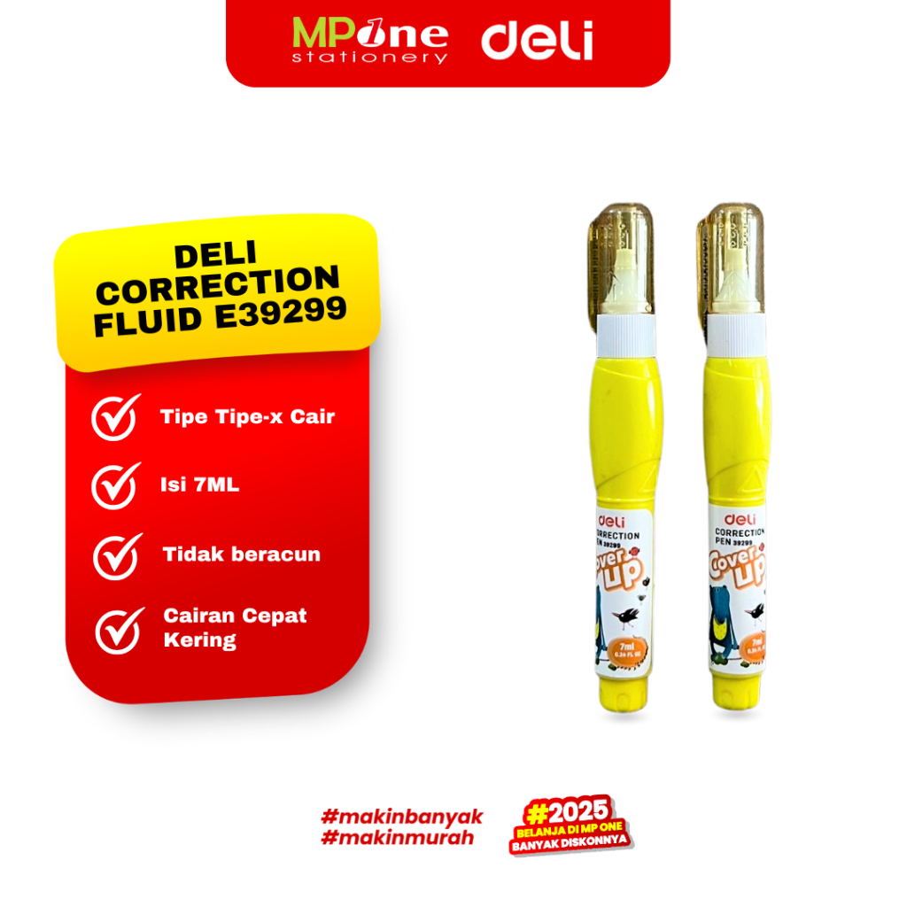 Jual (1 PCS) Deli Correction Fluid E39299 / Tipe-x Cair Isi 7ML / Tip ...