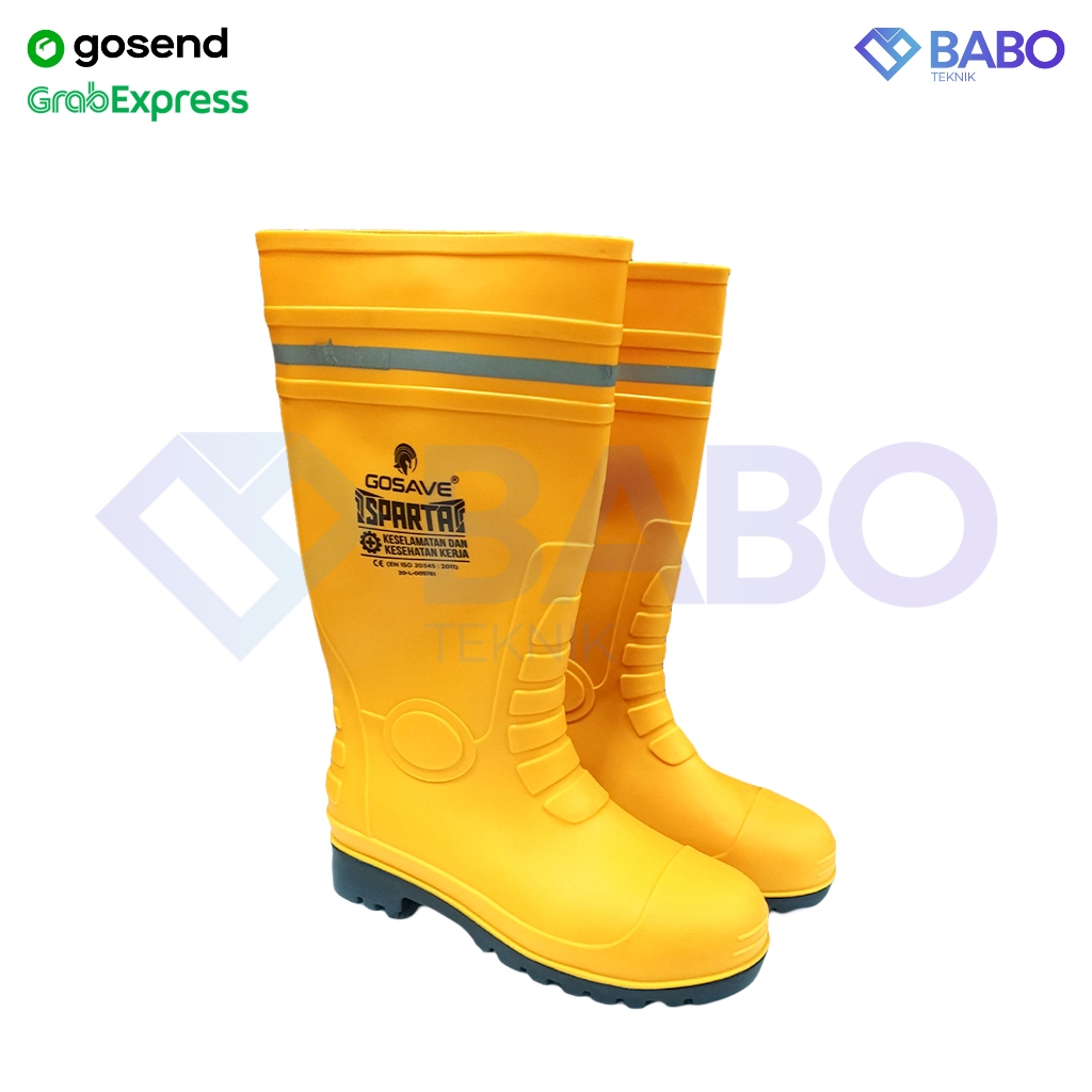 Jual Sepatu Boot Safety Rubber GOSAVE SPARTA With Steel Toe Ujung Besi ...
