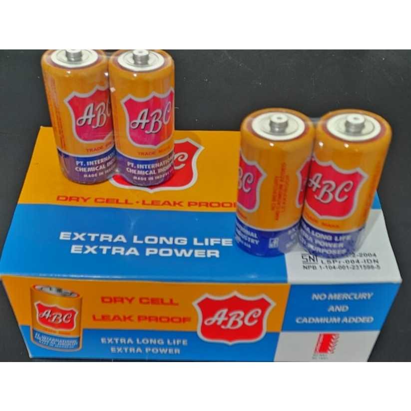 Jual ABC Carbonzinc R20 kuning isi 2 Pcs /jumbo/baterai/battery ...