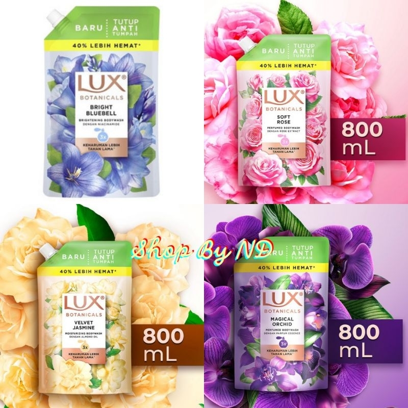 Jual Sabun Lux mandi cair botanicals body wash Refill Sakura Orchid Jasmine 800ml | Shopee Indonesia