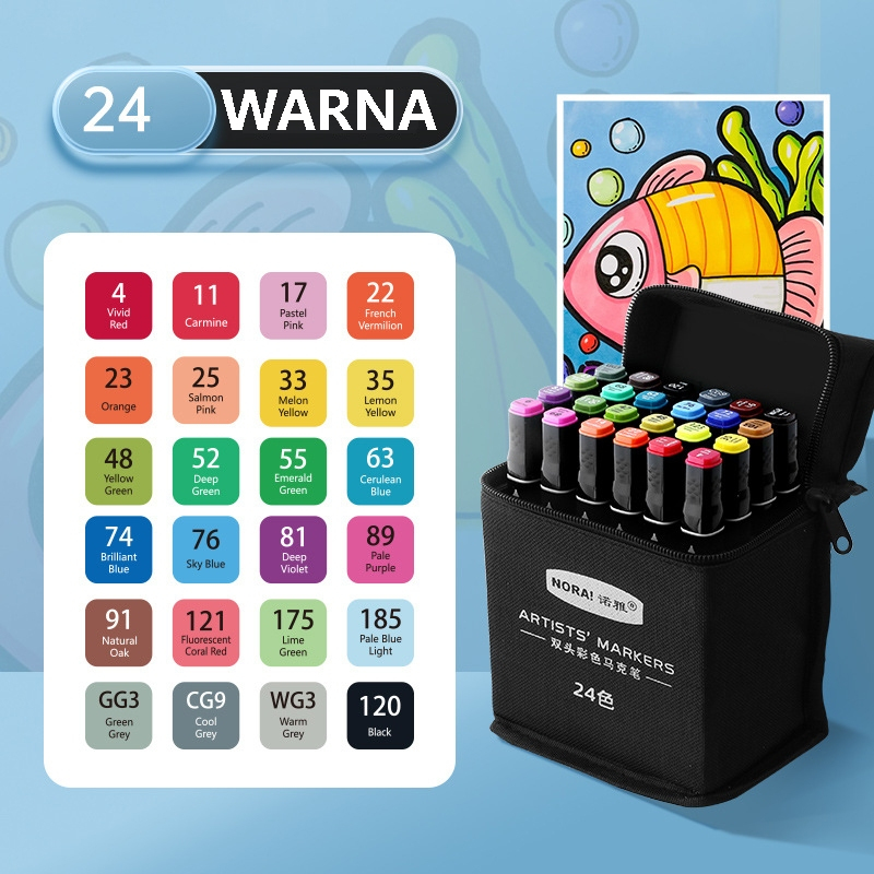 Jual 24PCS SPIDOL TOUCH ART MAKER / GRAPHIC ART MAKER PEN COLOR ...