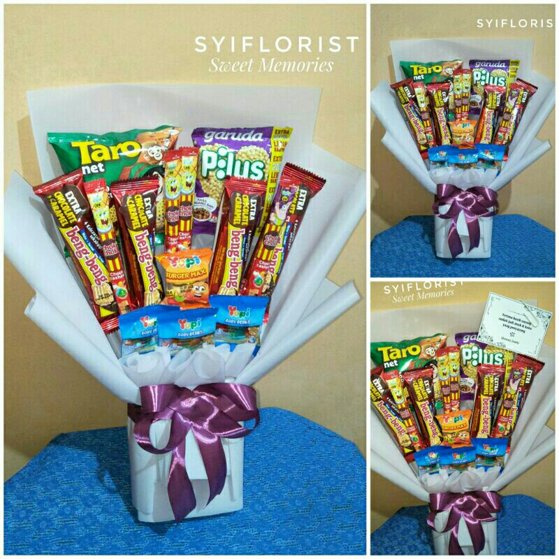 Jual BUKET SNACK UNTUK BOCIL UKURAN SMALL MENUJU MEDIUM | Shopee Indonesia