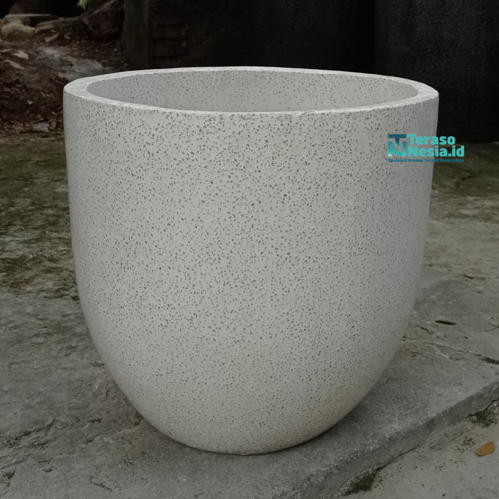 Jual Pot Teraso Tipe Kapsul Warna Putih Diameter 40 Cm Tinggi 40 Cm ...