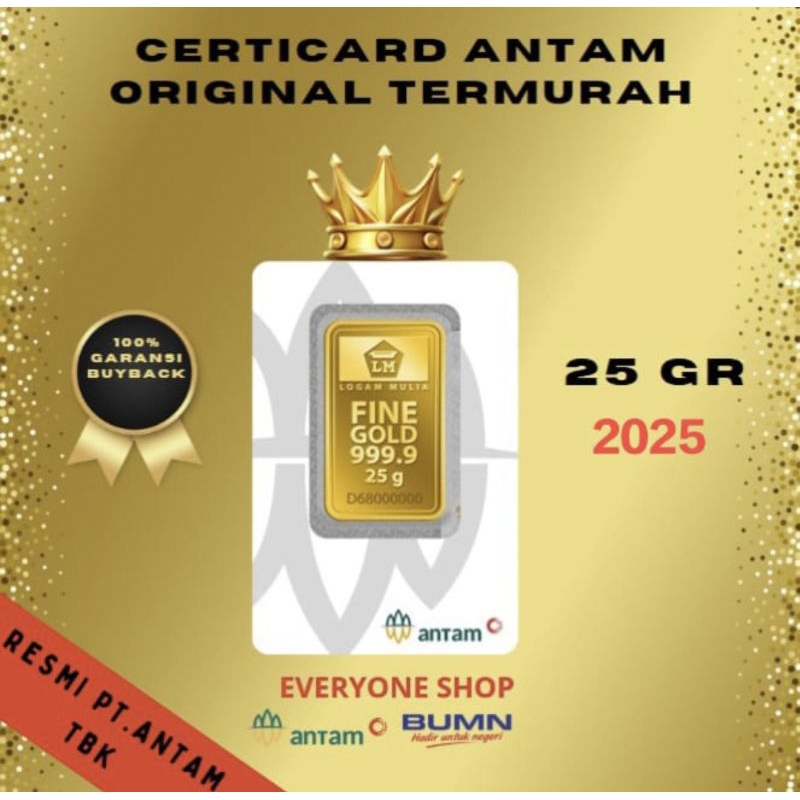 Jual LOGAM MULIA EMAS ANTAM 25 GRAM | Shopee Indonesia