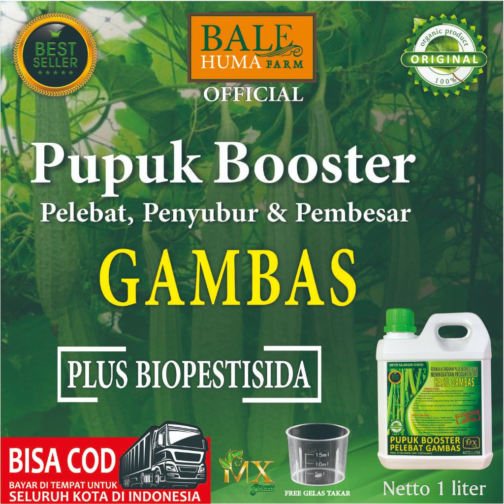 Jual Booster Pupuk Organik Cair Penyubur dan Pelebat GAMBAS 1 Liter / Pupuk Booster GAMBAS 1 ...