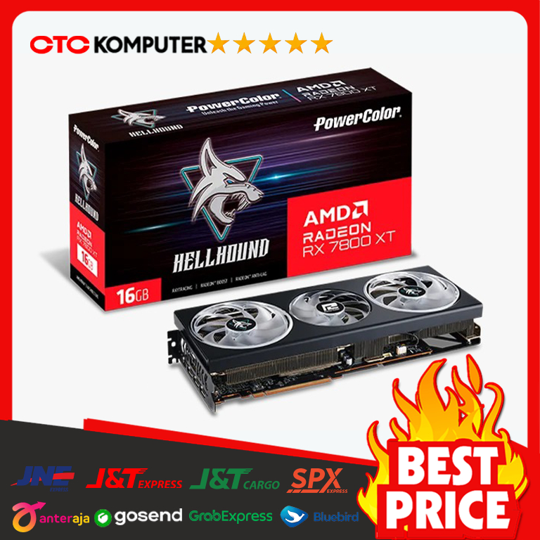 Jual VGA Card PowerColor Hellhound AMD Radeon RX 7800 XT 16GB GDDR6 ...