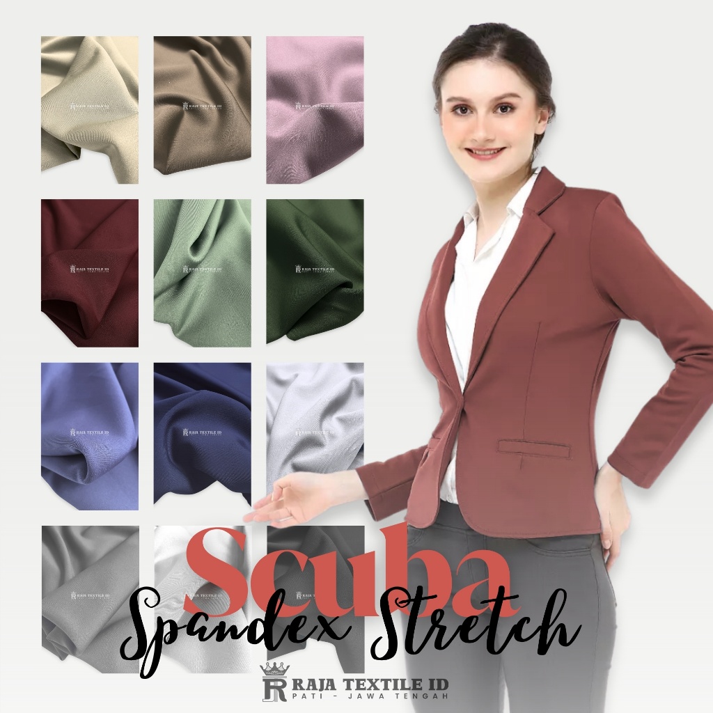 Jual Kain Scuba Polos Stretch Melar Elastis Premium Spandex Bahan ...