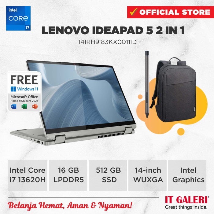 Jual Lenovo IdeaPad 5 2-in-1 14IRH9 - Intel Core i7-13620H/16GB/512GB ...