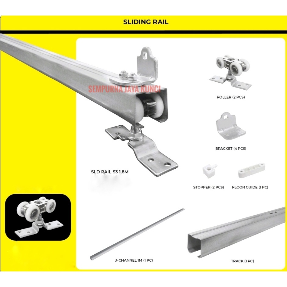 Jual Rel Pintu Geser Sliding / Sliding Rail / Rel Pintu Sliding Merk STRONG 1.8m | Shopee Indonesia