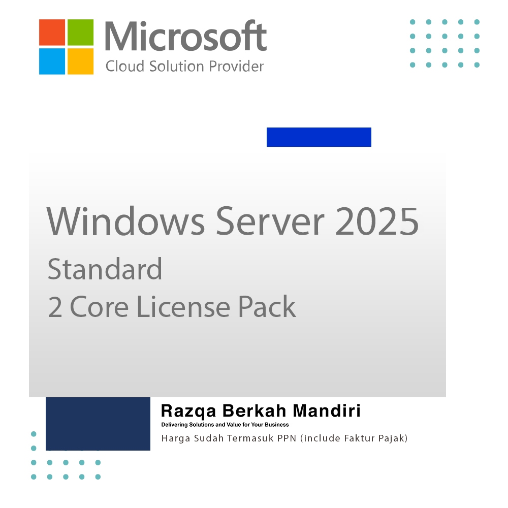 Jual Windows Server 2025 Standard - 2 Core License Pack CSP ...