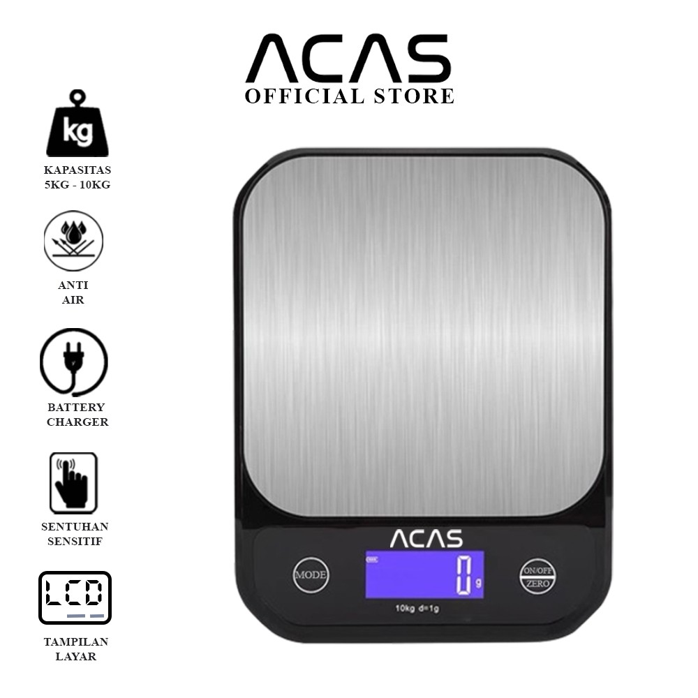 Jual ACAS Wh-B28 5Kg - 10Kg Timbangan Waterproof Digital Dapur Kitchen ...