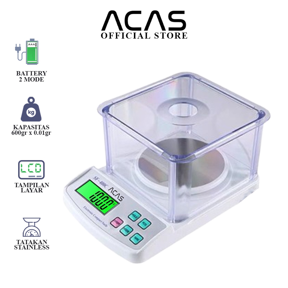 Jual ACAS Sf-400C Timbangan Emas Digital Laboratorium 600gr / 0.01gr | Shopee Indonesia