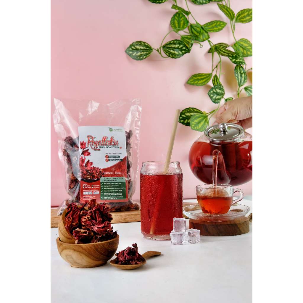 Jual TEH BUNGA ROSELLA MERAH 100 GRAM PREMIUM / DRIED ROSELLA /HIBICUS TEA /TEH ROSELA MERAH ...