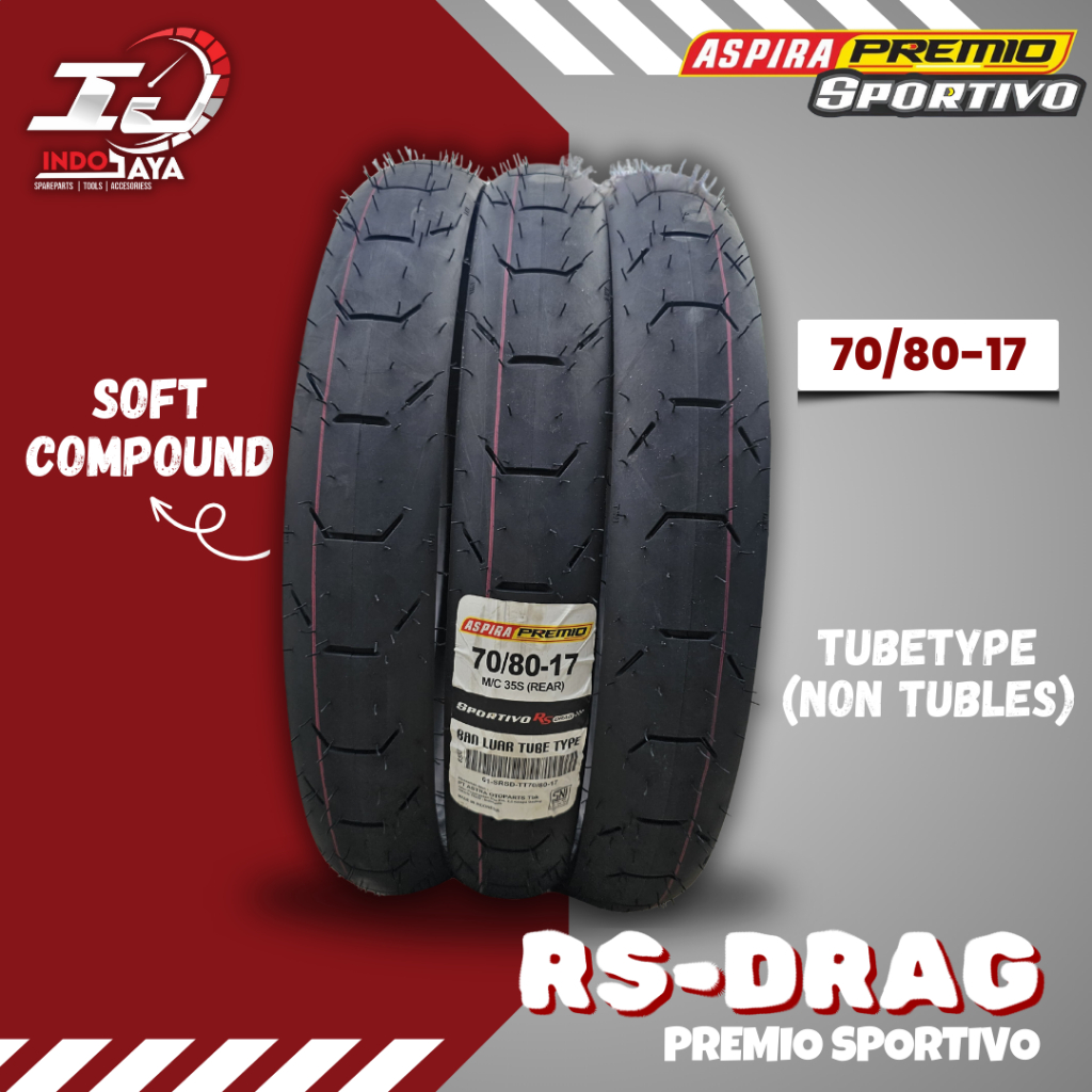 Jual [READY COD] BAN ASPIRA PREMIO SPORTIVO DRAG TUBETYPE (70/80-17) SOFT COMPOUND DRAG RING 17 ...