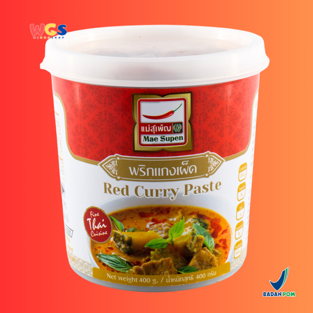 Jual Mae Supen Red Curry Paste 400g - Pasta Kari Merah Otentik Thailand ...