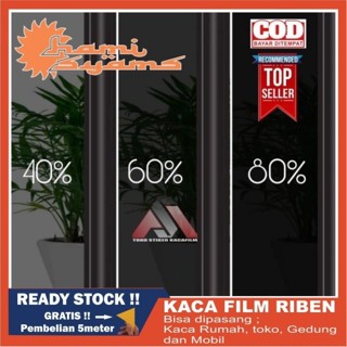 Jual Sticker Kaca Film Jendela Rumah Gedung Kantor Kaca Film Mobil Stiker Kaca Riben 40% 60% 80% ...