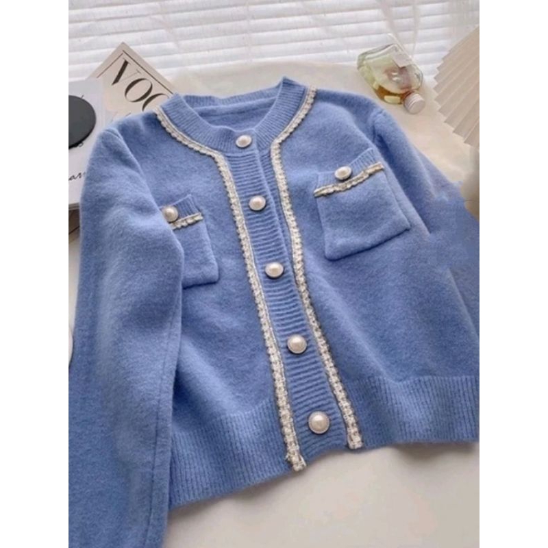 Jual KARDIGAN WANITA KOREAN STYLE KNEATWEAR KANCING FULL KANCING ...