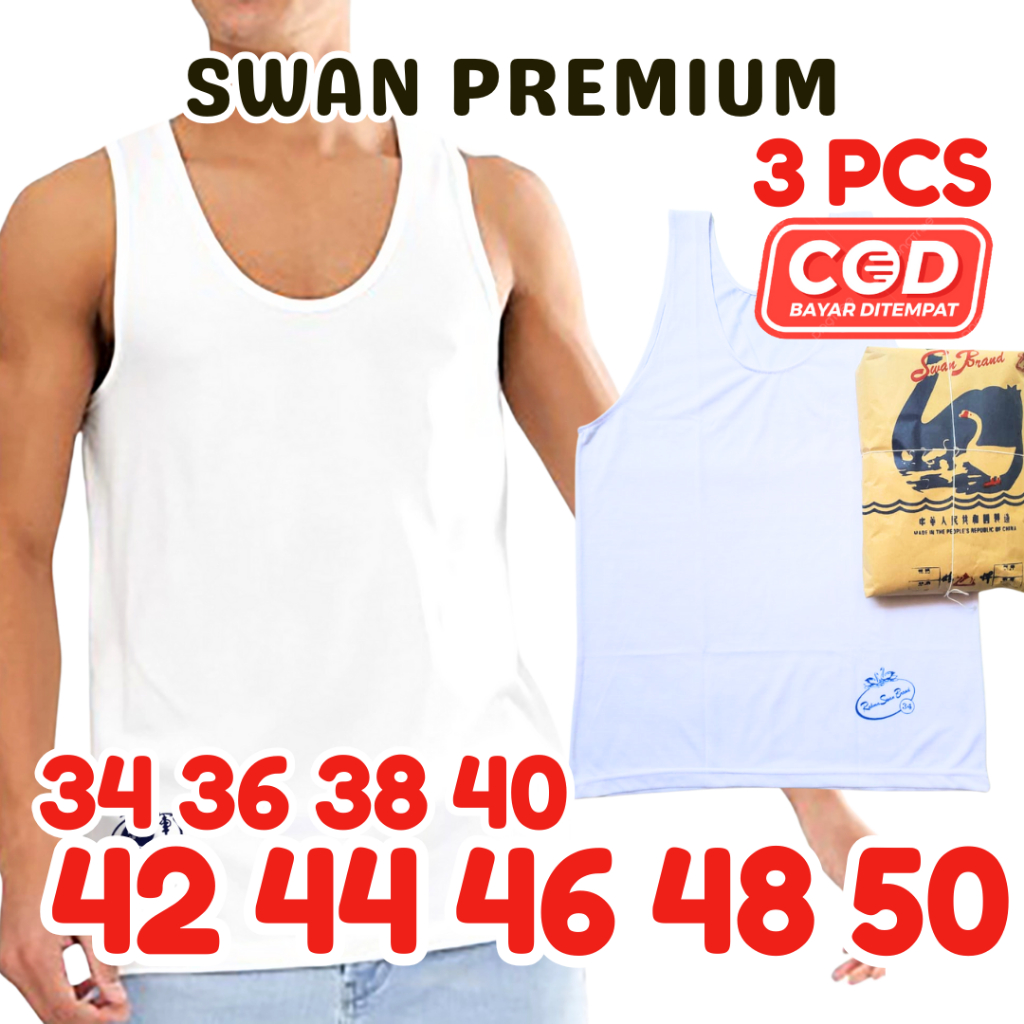 Jual Isi 3Pcs Singlet Pria Swan Brand / Kaos Dalam Pria Swan Brand ...