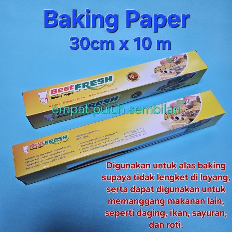 Jual Baking paper best fresh 10 meter - kertas panggang putih | Shopee ...