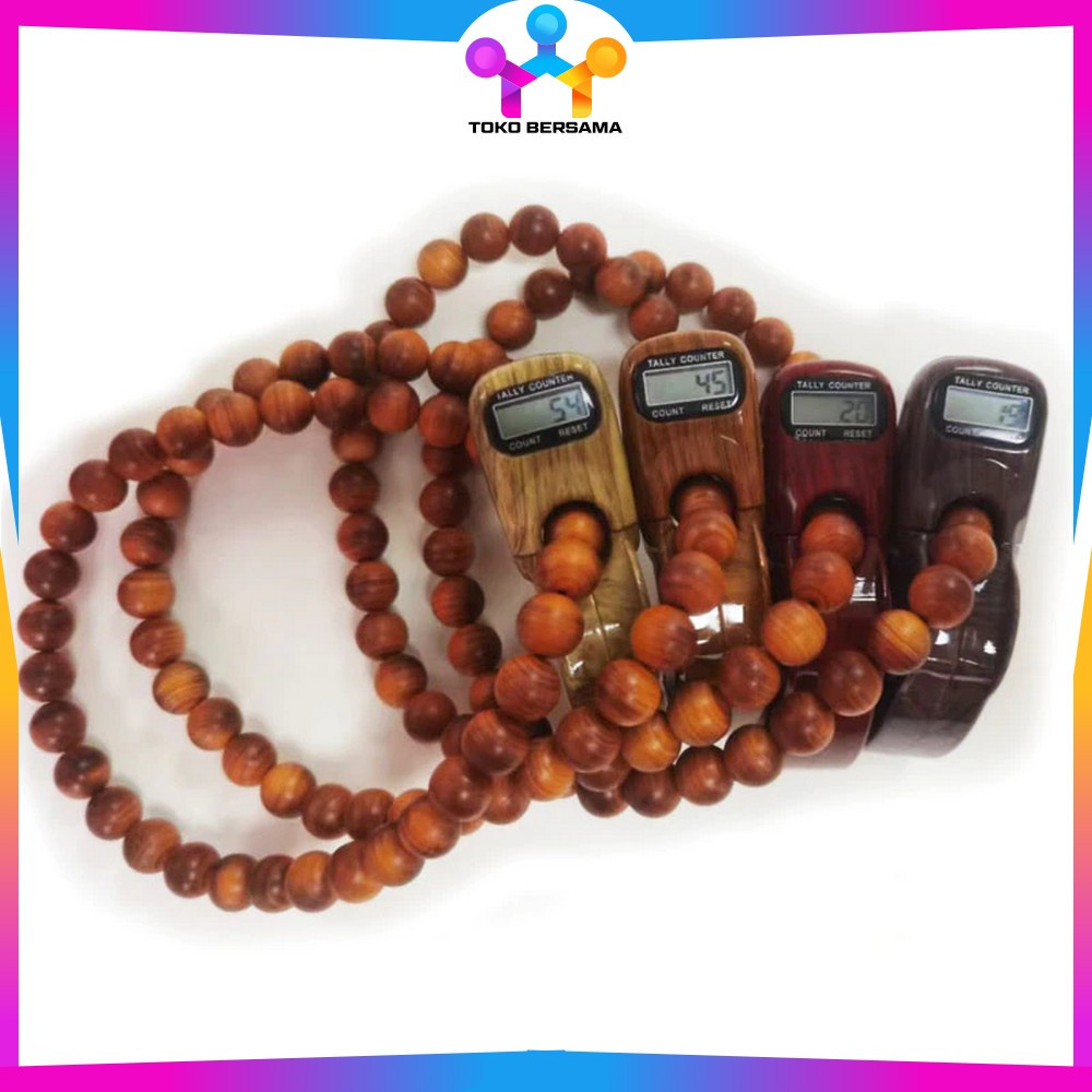 Jual Alat Hitung Tasbih Digital Premium Mini Counter Bulat Kayu / Tasbeh Digital Mini Tally ...
