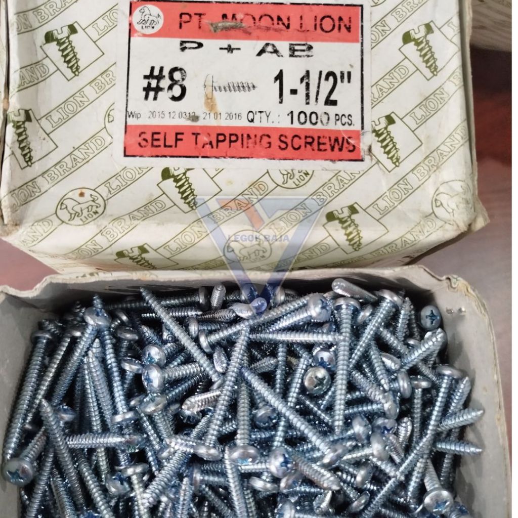 Jual SEKRUP TAPING P+AB DIAMETER #8 MOON LION SKRUP SELF TAPPING SCREW ...