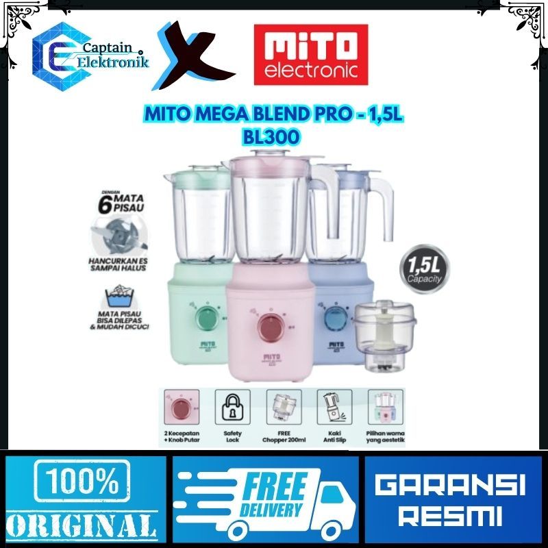 Jual MITO MEGA BLEND PRO BL300 1,5L Jar 2 Tingkat Kecepatan 6 Mata ...