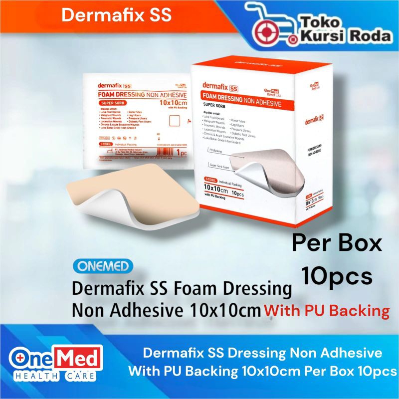 Jual Dermafix SS Foam Dressing 10x10cm WITH PU Backing Per Box isi ...