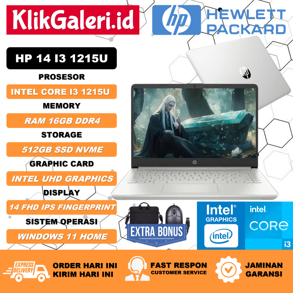 Jual Laptop HP 14s Intel Core i3 1215U RAM 16GB 512GB SSD 14 FHD IPS ...