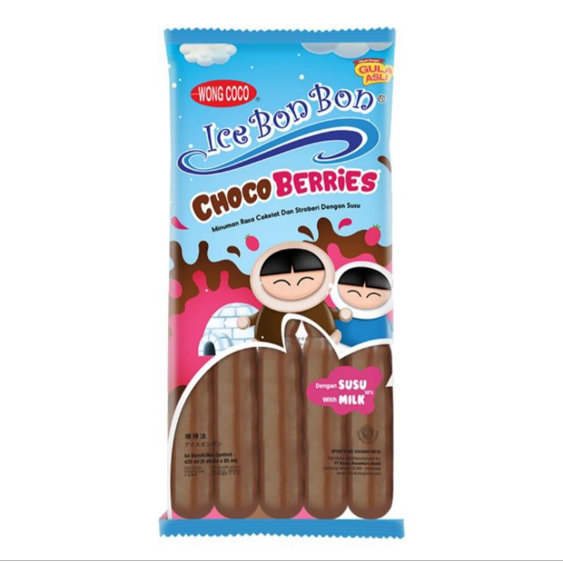 Jual Wong Coco Es Bon Bon Cokelat Stroberi 5 x 85 g | Shopee Indonesia