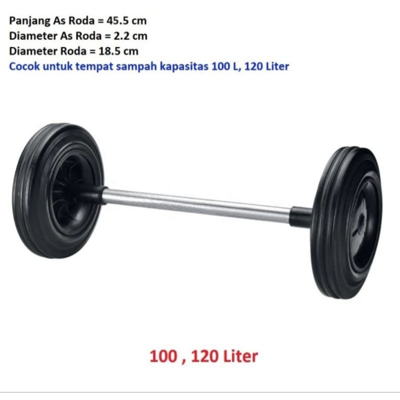 Jual Roda + as roda tempat sampah ukuran 100 ltr/120 ltr | Shopee Indonesia