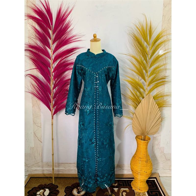 Jual RUANGBUSANA Gamis FULL BRUKAT Kekinian dress payet elegan modern ...