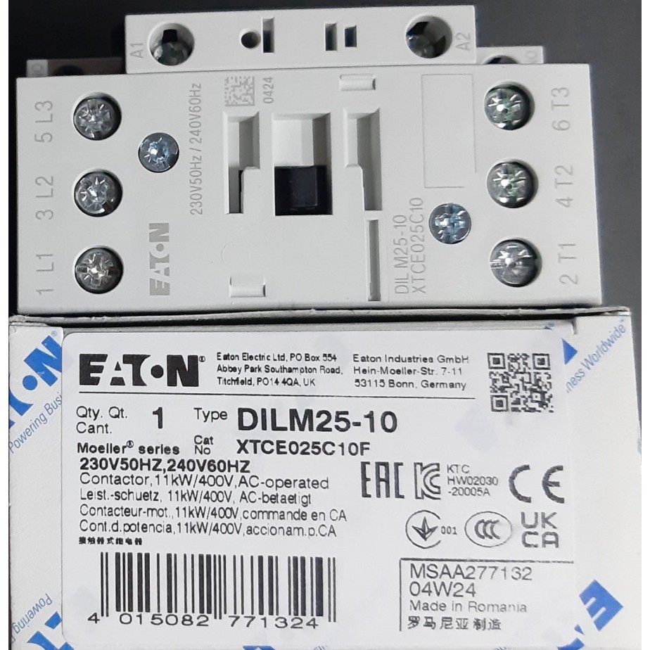 Jual EATON DILM25-10 277132 230VAC 240VAC 230V50Hz, 240V60Hz Contactor ...