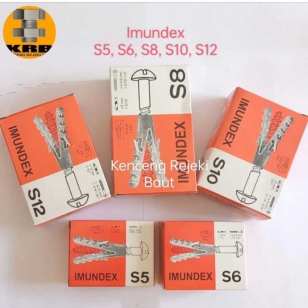 Jual Alat Pengait Sekrup pada Tembok / S5, S6, S8, S10, S12 Imundex / Angkur Nylon - per Kotak ...