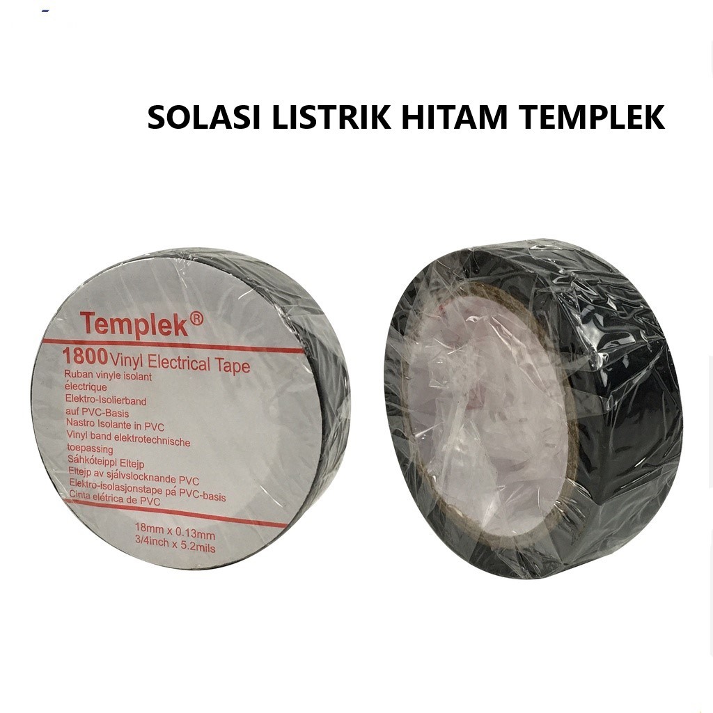Jual Isolasi Listrik Hitam Templek 1800 Vinyl Electrical Tape | Shopee ...