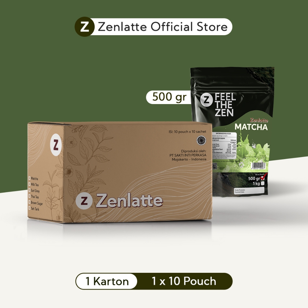 Jual Zenlatte Matcha Bag 500gr & 1kg - 1 Karton | Matcha Powder | Bubuk ...