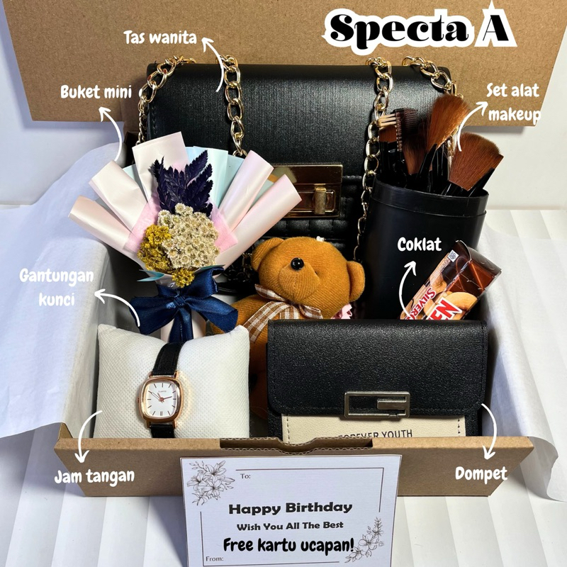 Jual Kado Ulang Tahun Cewek Hampers Wisuda Anniversary Valentine Kado Pacar Isi Tas Dompet Jam ...