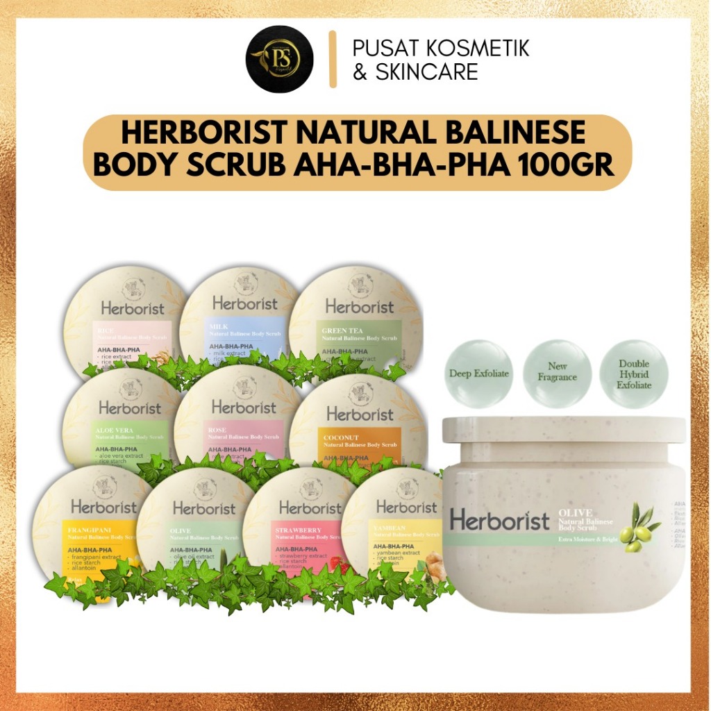 Jual HERBORIST Natural Balinese Body Scrub Netto 100 Gr With AHA BHA ...