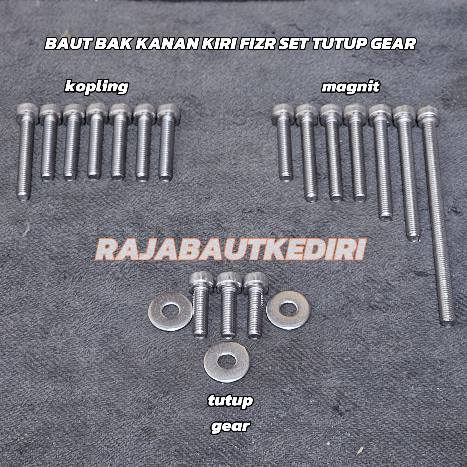 Jual Baut Blok Kanan Kiri F1zr Set tutup gear Kunci L Stainless 304 The a2-70 (std) | Shopee ...