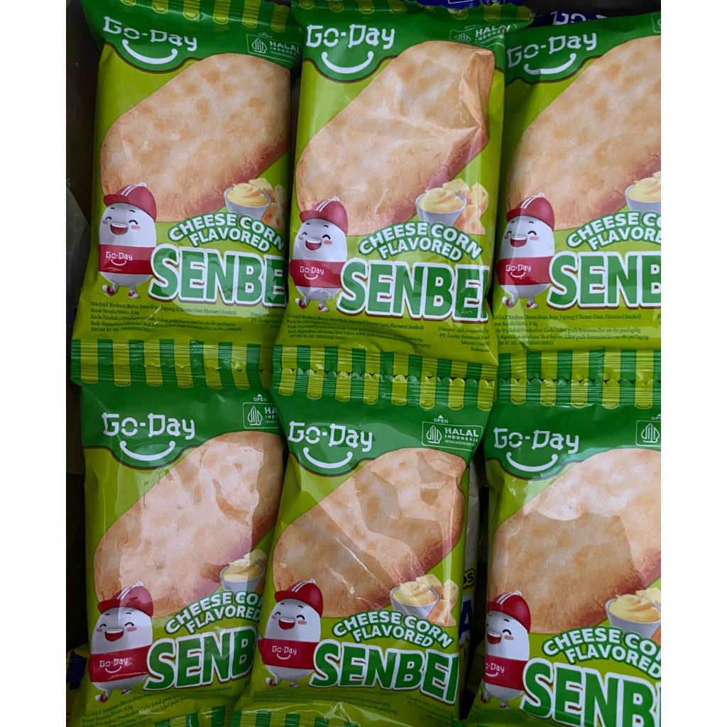 Jual GO-DAY SENBEI Creackers CHEESE CORN FLAVORED 10 pcs | Shopee Indonesia