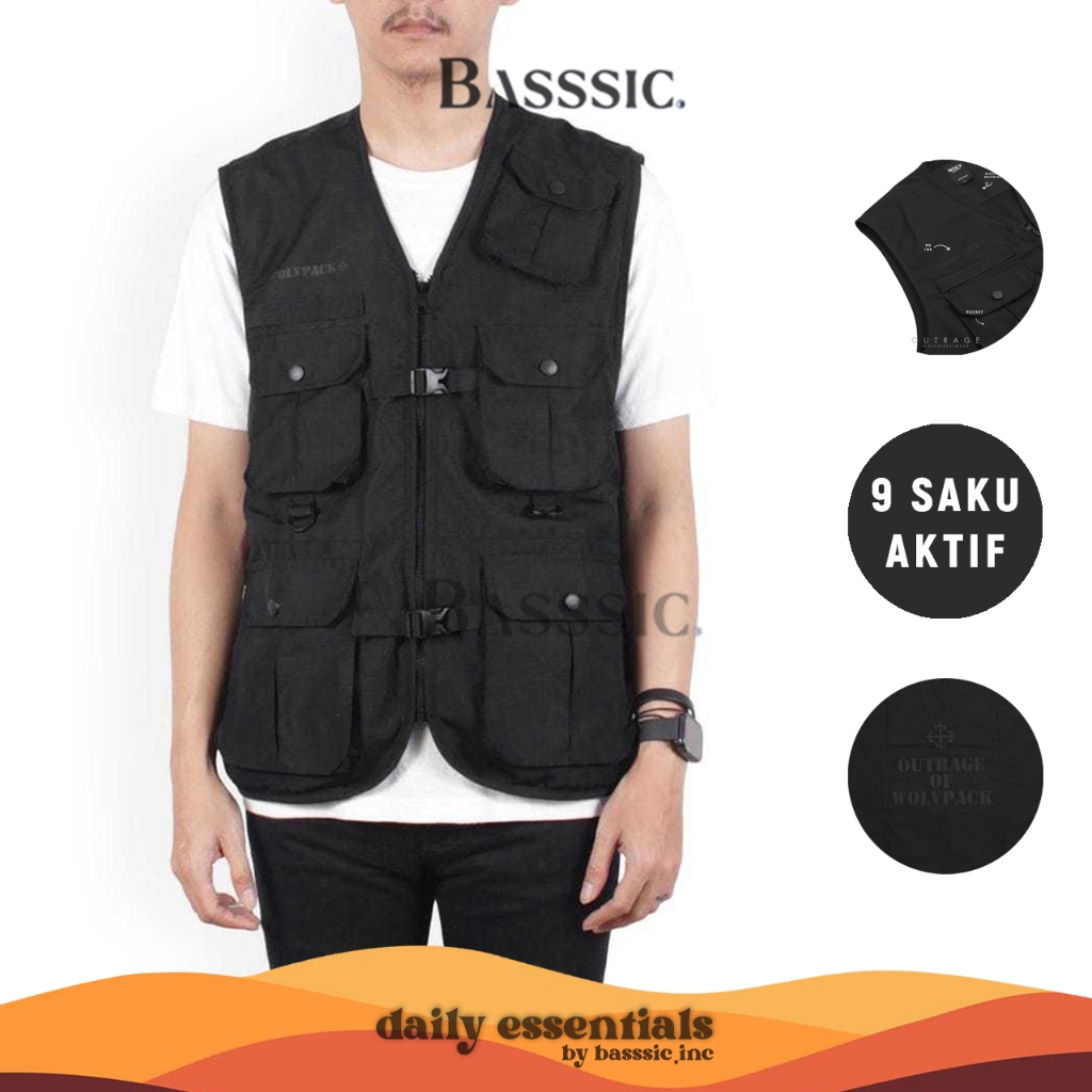 Jual Rompi Tactical - Outrage Vest Outdoor Hitam Original Wolv ...