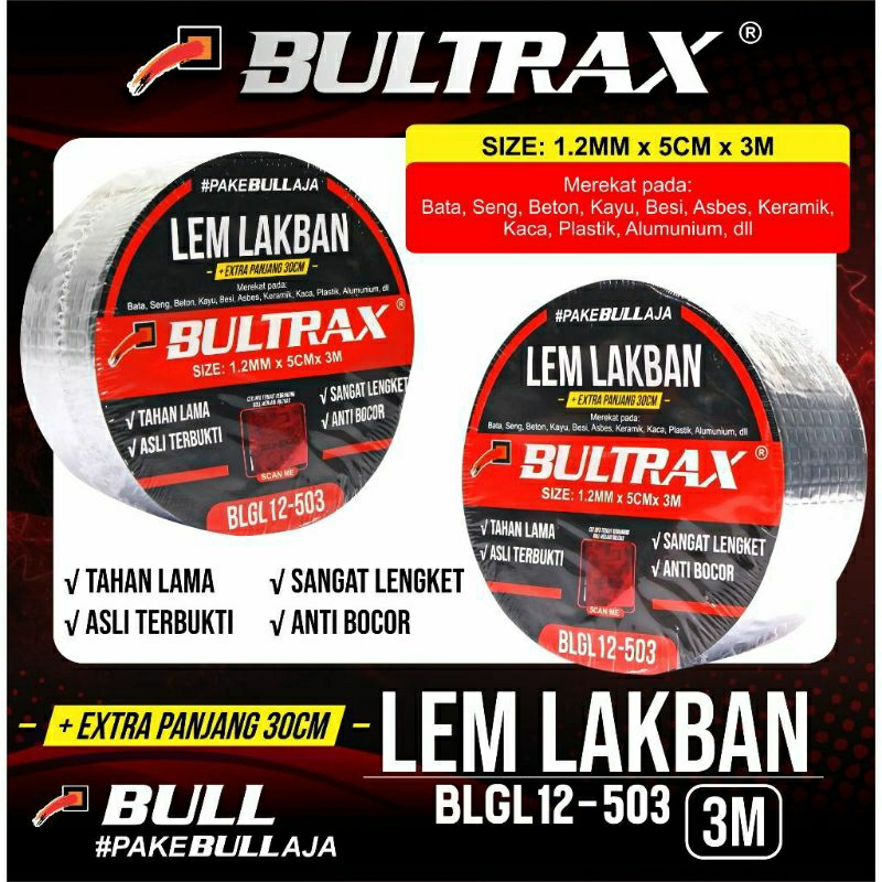 Jual Lem Lakban BULLTRAX Tambalan Talang Alumunium 3meter | Shopee ...