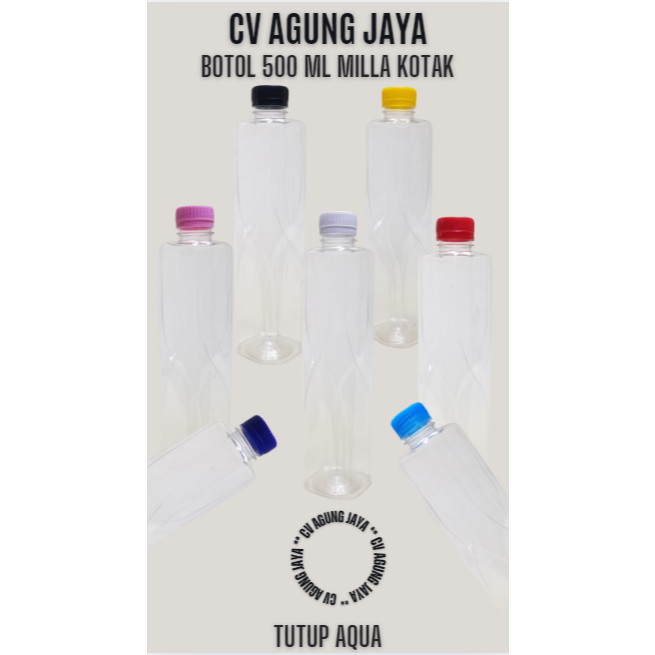 Jual Botol 500 ml Milla Grass Kotak Tutup Aqua / Botol Plastik / Botol ...