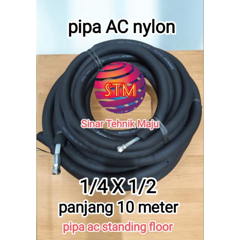 Jual pipa AC nylon 1/4 X 1/2 panjang 10 meter pipa AC standing floor ...