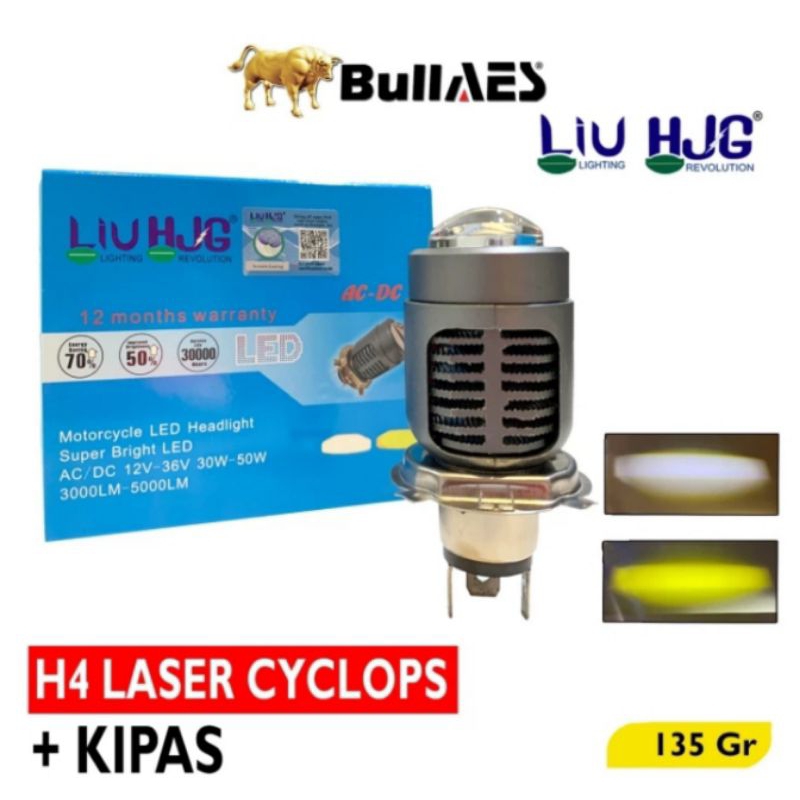 Jual Lampu LED H4 LASER Hi Loo Beam H4 Cyclops Kipas 30 Watt HJG ...