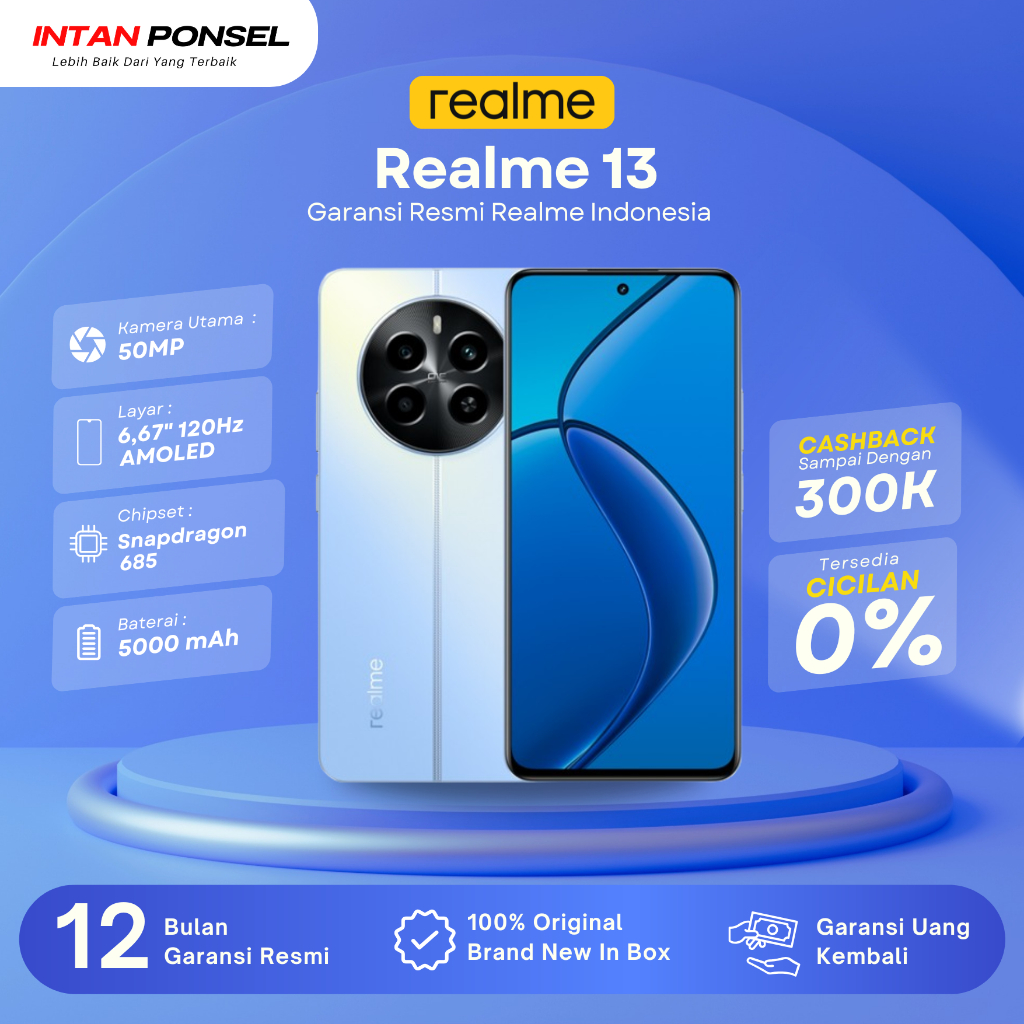Jual Realme 13 8GB+8GB/256GB Garansi Resmi Realme Indonesia 1 Tahun ...