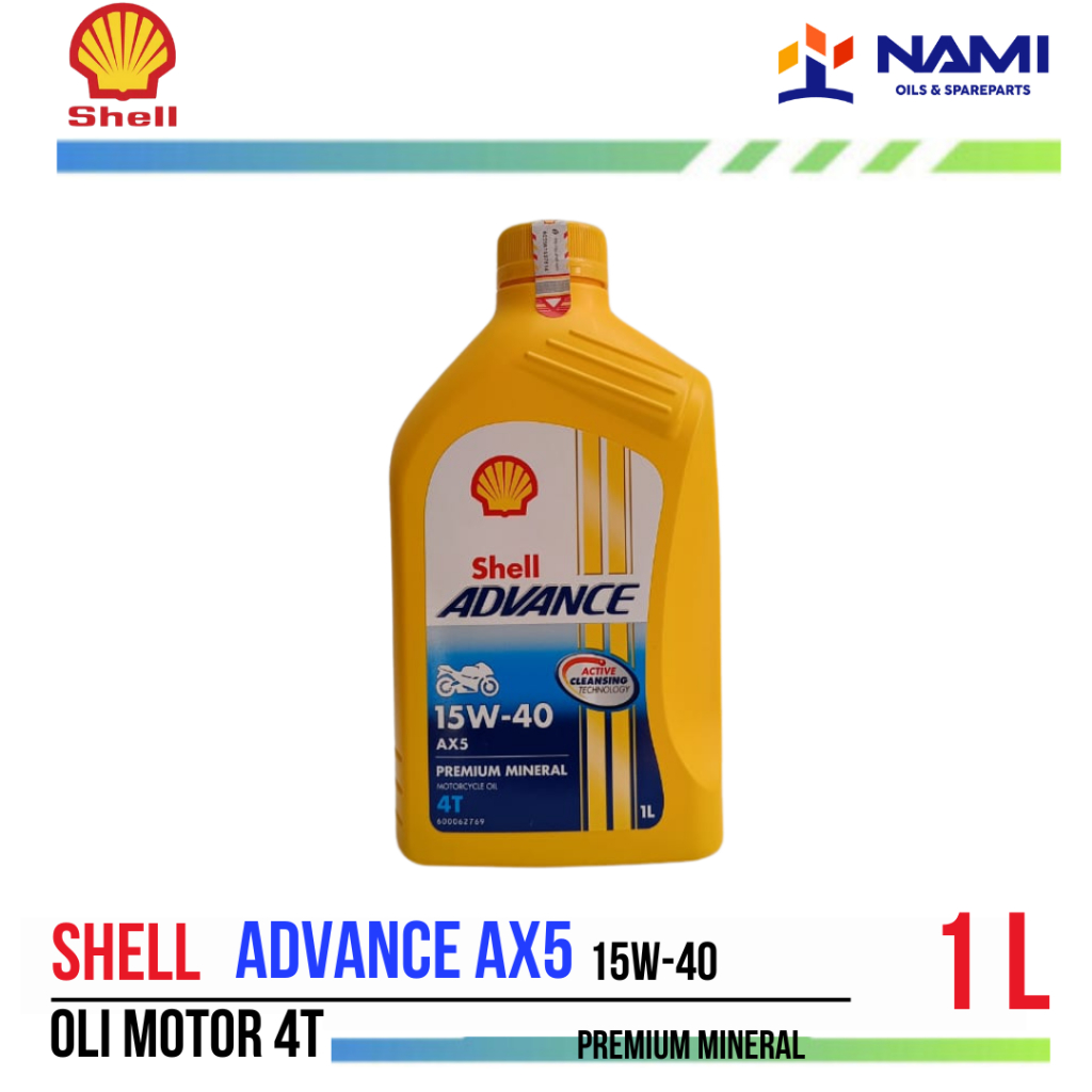 Jual *SHELL ADVANCE AX5 15W-40 (1L)* Oli Mesin Motor 4T - Original ...