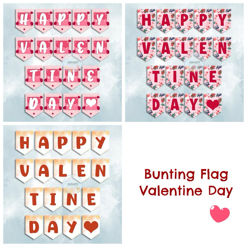 Jual BUNTING FLAG BANNER VALENTINE LOVE EVENT BENDERA DEKORASI DINDING ...