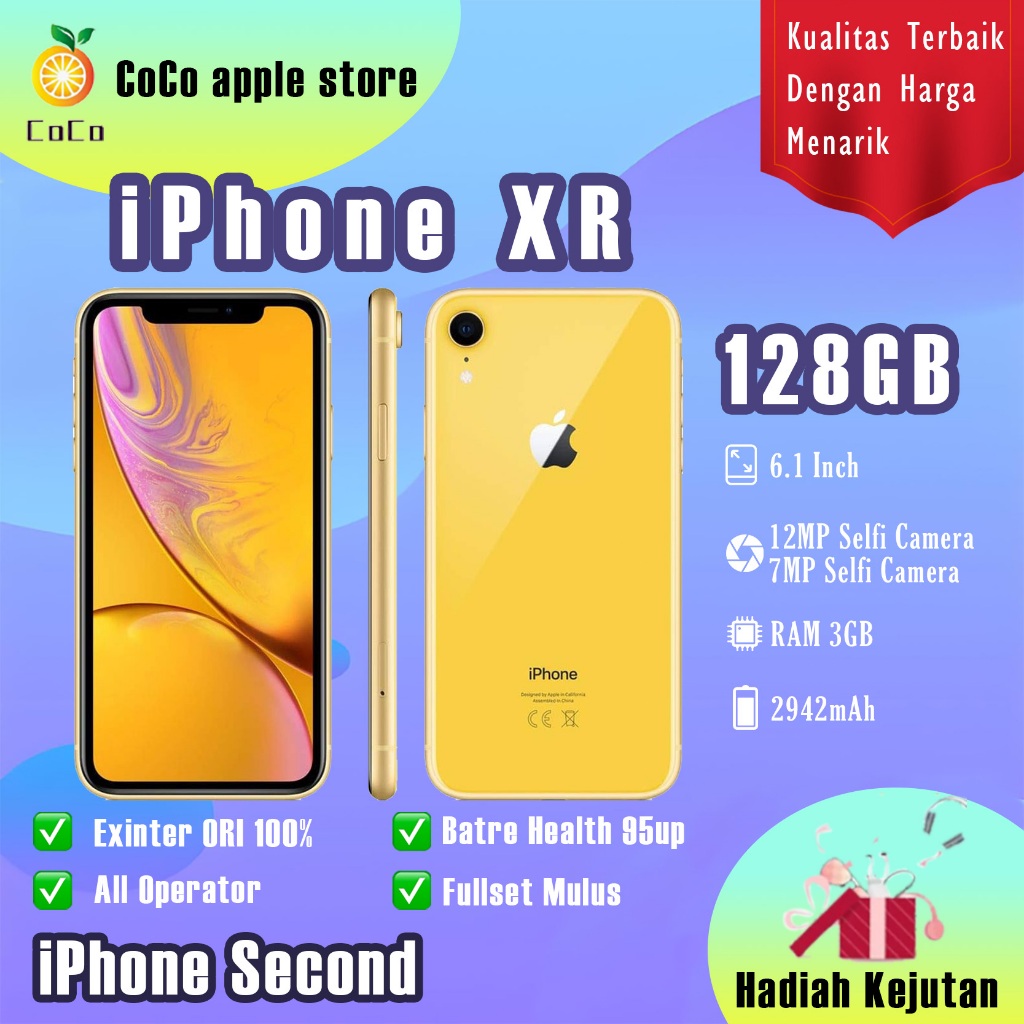Jual iPhoneXR 128GB Second Bekas Original100% Silent All Sim Fullset Mulus Normal Hp 3utools All ...