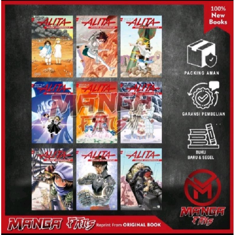 Jual Komik manga : Battle angel Alita mars crhonicle 9 book series ...