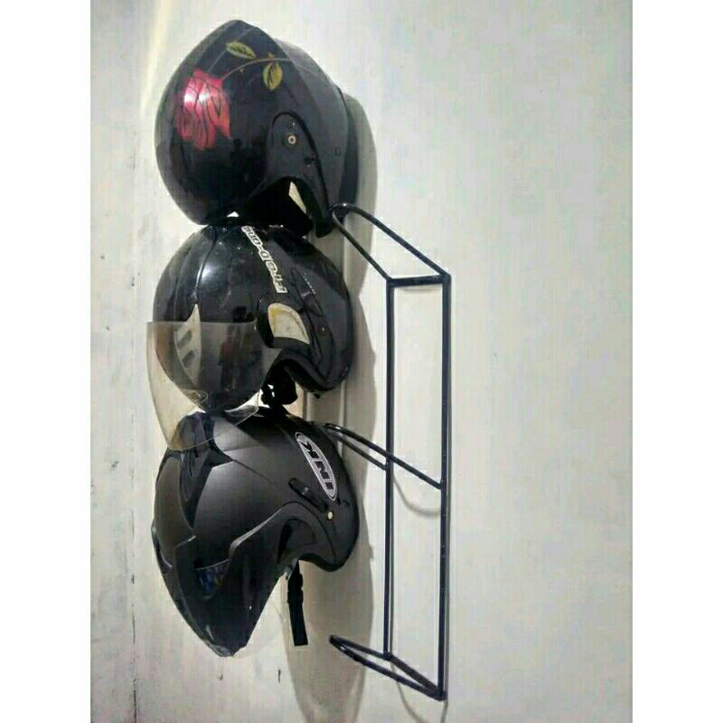 Jual RAK HELM 3 SUSUN / GANTUNGAN HELM / TEMPAT HELEM TEMPEL DINDING ...